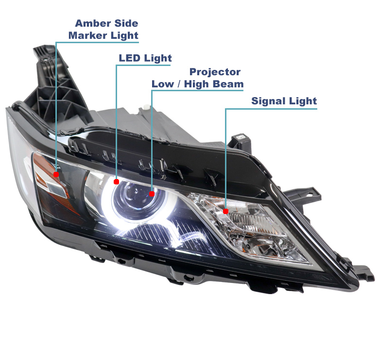 For 2015-2020 Chevy Impala HID LED Halo Projector Headlight Chrome ...